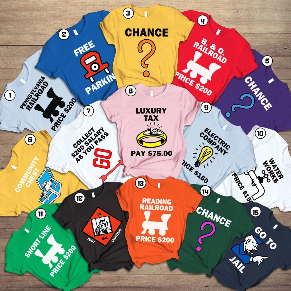 Monopoly Game Halloween Costume Shirts, Monopoly Game Cards Cosplay ...