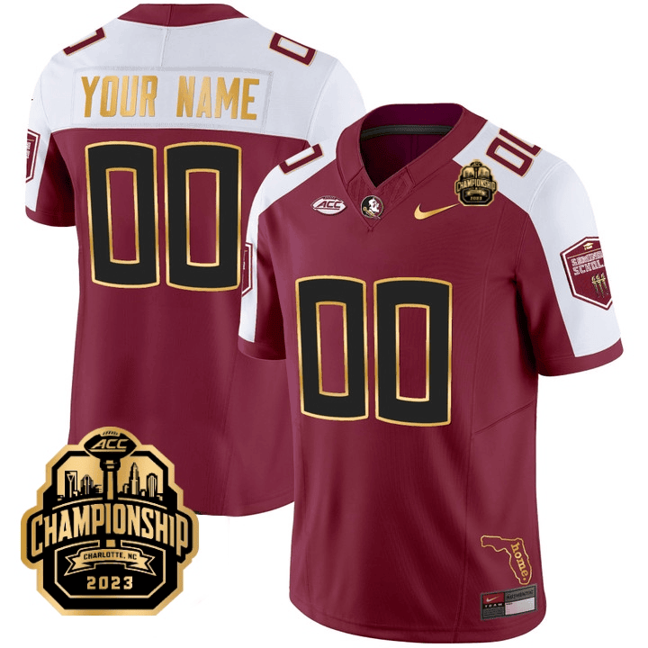 Florida State Seminoles Acc Champions Patch Gold Vapor Custom Jersey ...