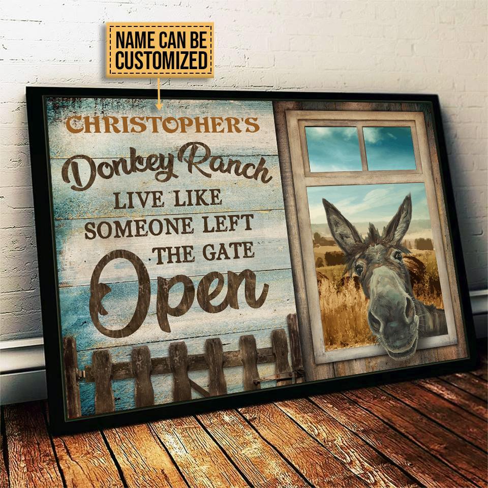Personalized Donkey Ranch Customized Poster - Themarketfarmer