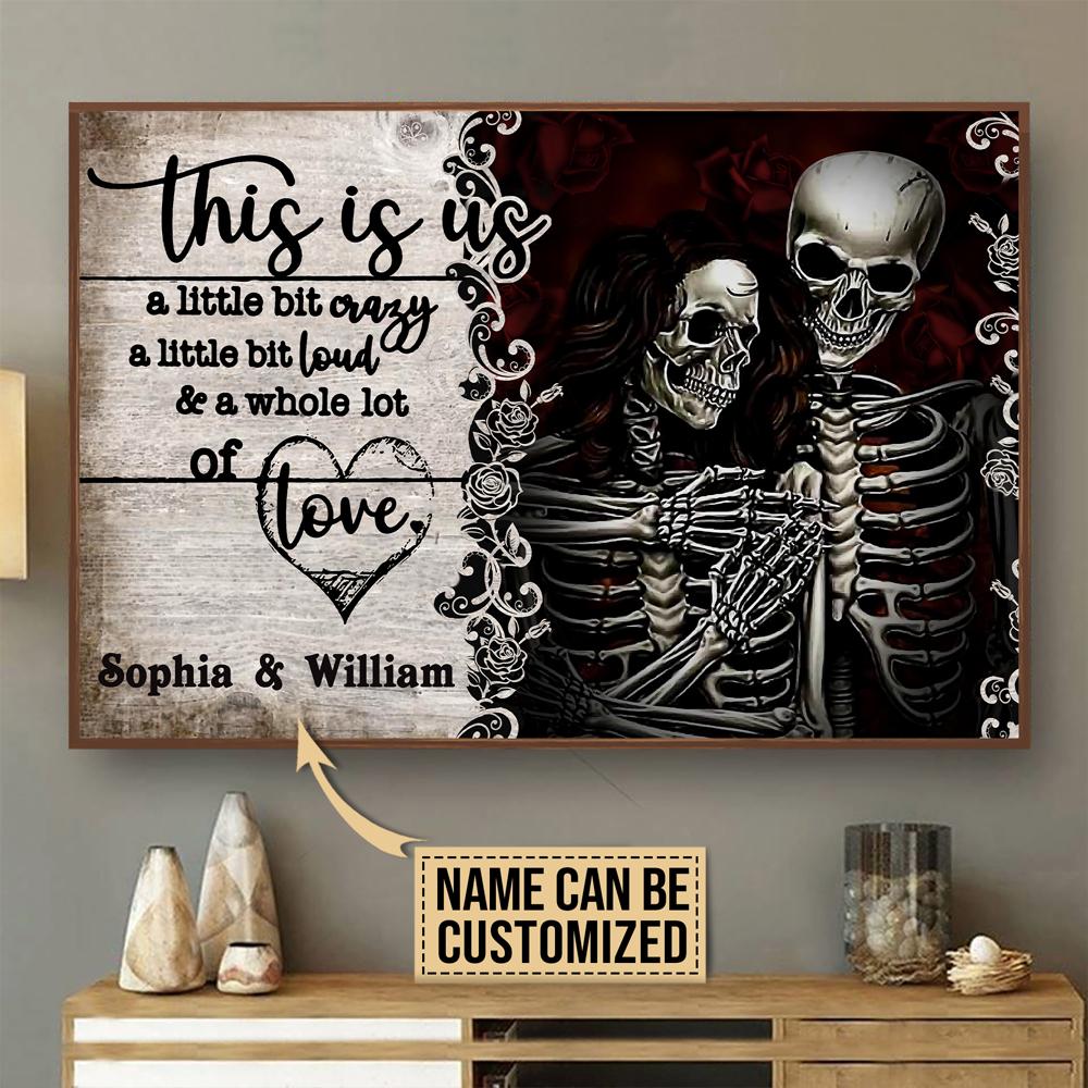 Personalized Skeleton Couple Hug This Is Us Poster - Themarketfarmer