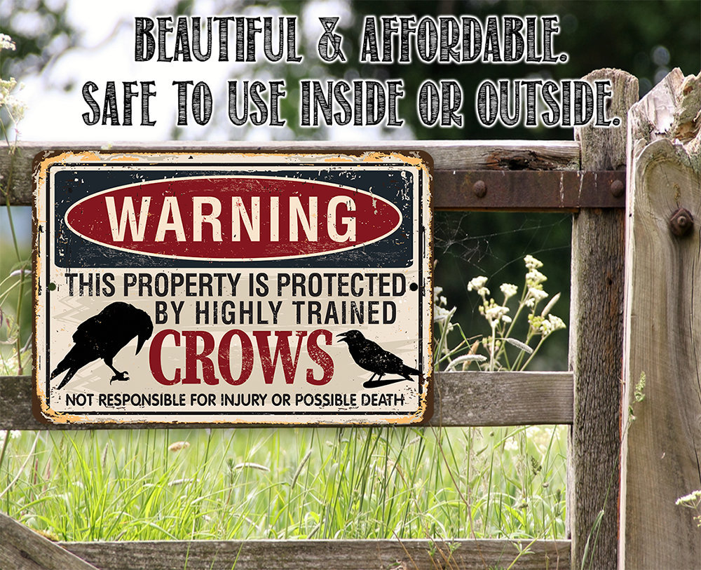 Warning Property Crows-8" X 12" Or 12" X 18" Aluminum Tin Awesome Metal ...