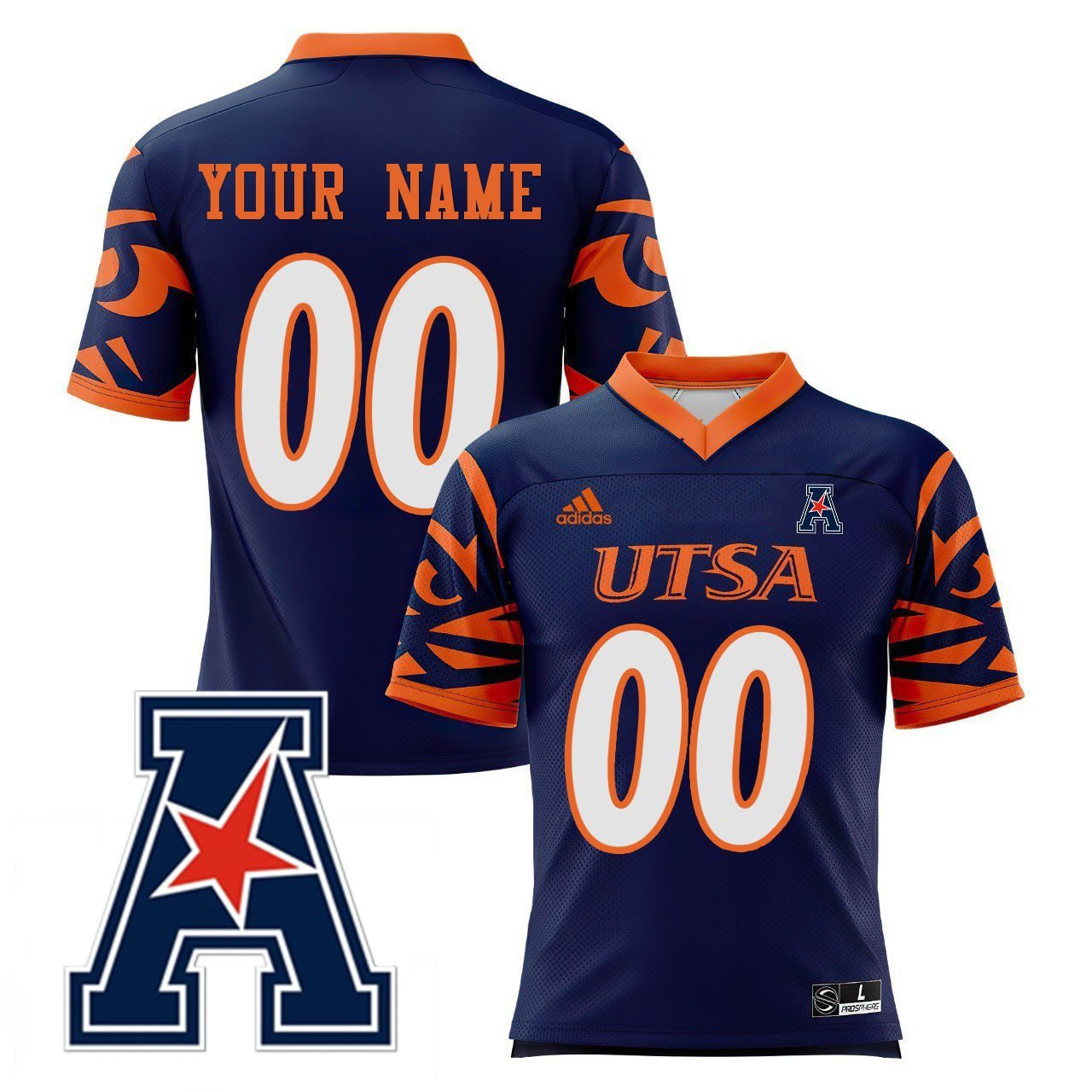 Utsa Aac Logo Navy Custom Jersey – All Stitched – TXTrend Shop