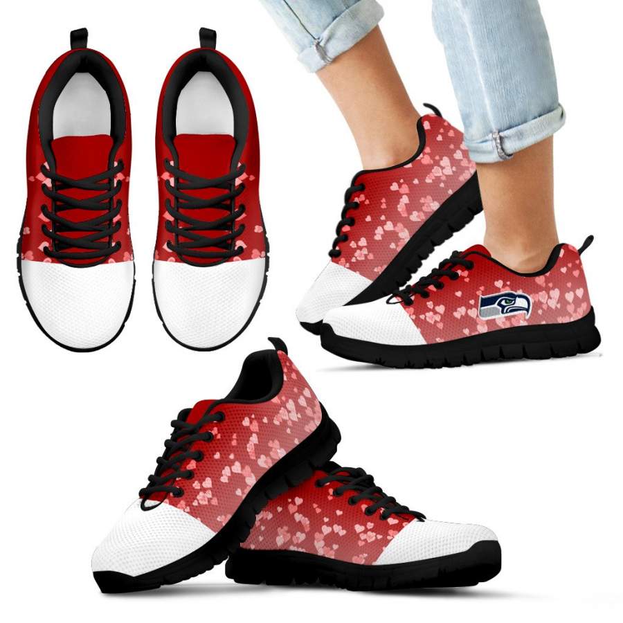 Heart Flying Valentine Sweet Logo Seattle Seahawks Sneakers | Shop