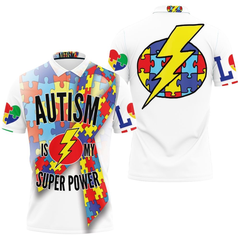 Autism Is My Super Power Autism Support Polo Shirt - Themarketfarmer