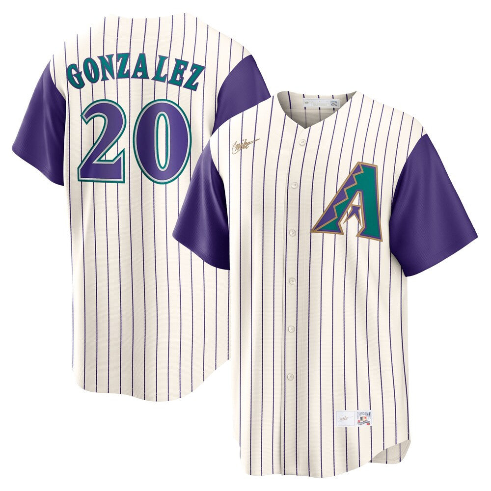 Men’S Arizona Diamondbacks Luis Gonzalez Nike Cream/Purple Alternate ...