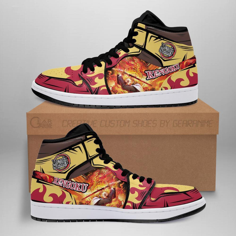 Kyojuro Rengoku Sneakers Flame Breathing Custom Anime Demon Slayer Shoes