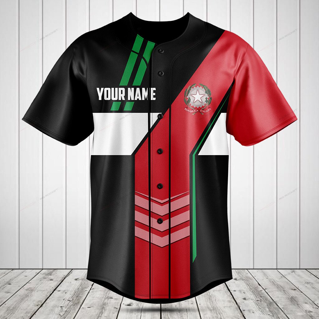 Merchcustom Italy Flag Speed Style Custom Baseball Jersey For Fan
