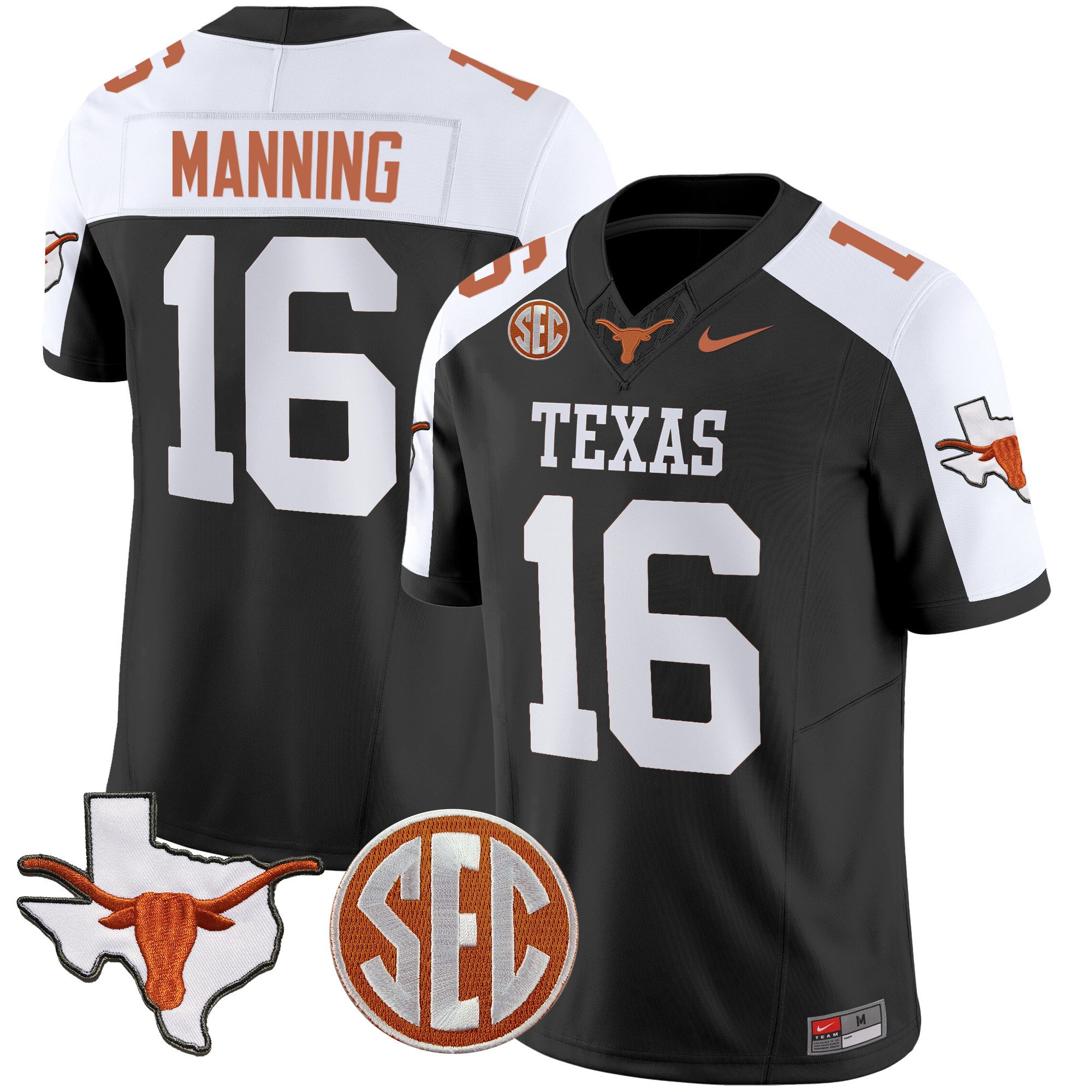 Men’S Texas Longhorns State Map & Sec Patch Vapor Jersey V4 – All ...