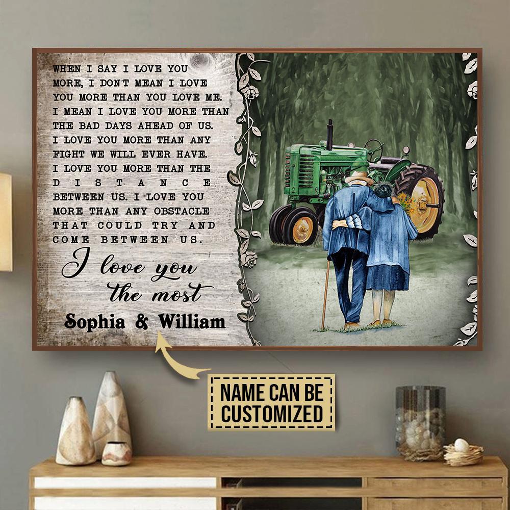 Personalized Tractor Love You The Most Poster - Themarketfarmer