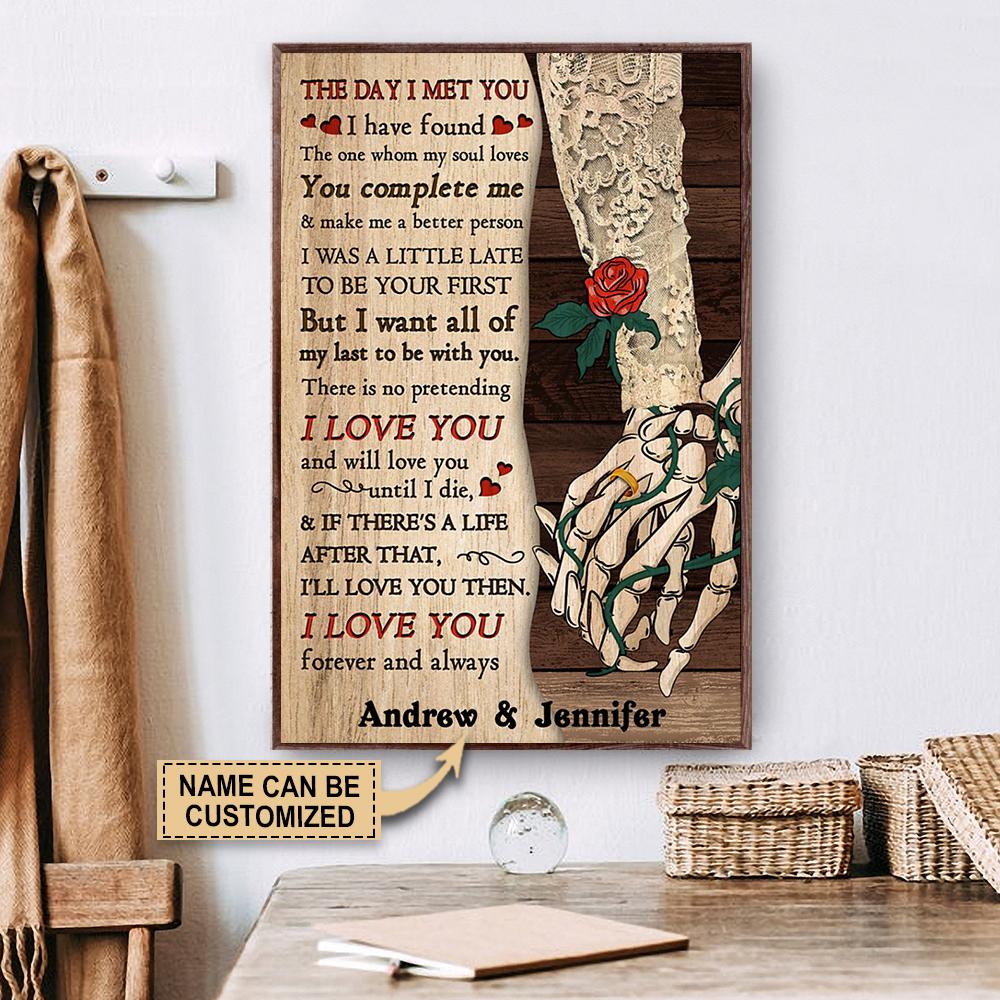 Personalized Skeleton Couple The Day I Met Poster - Themarketfarmer