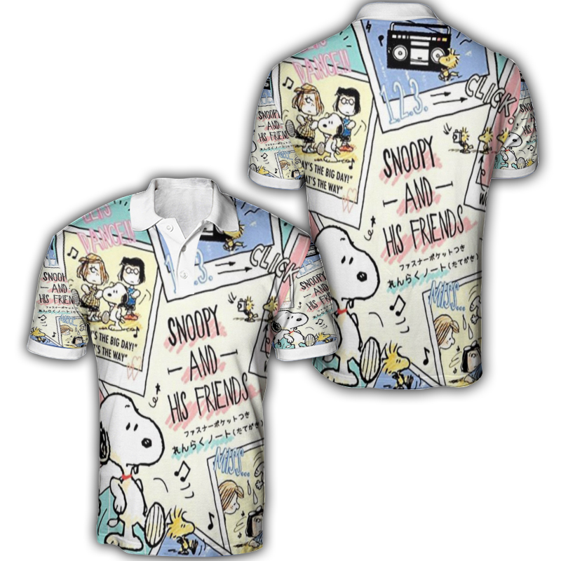 Peanut Snoopy And Friends18 3D All Over Print Polo Shirt