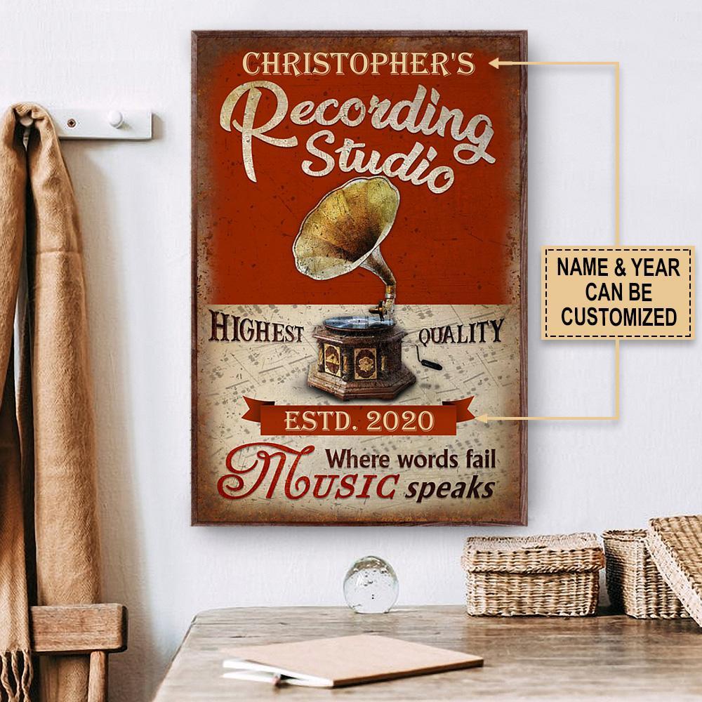Personalized Gramophone Where Words Fail Poster - Themarketfarmer