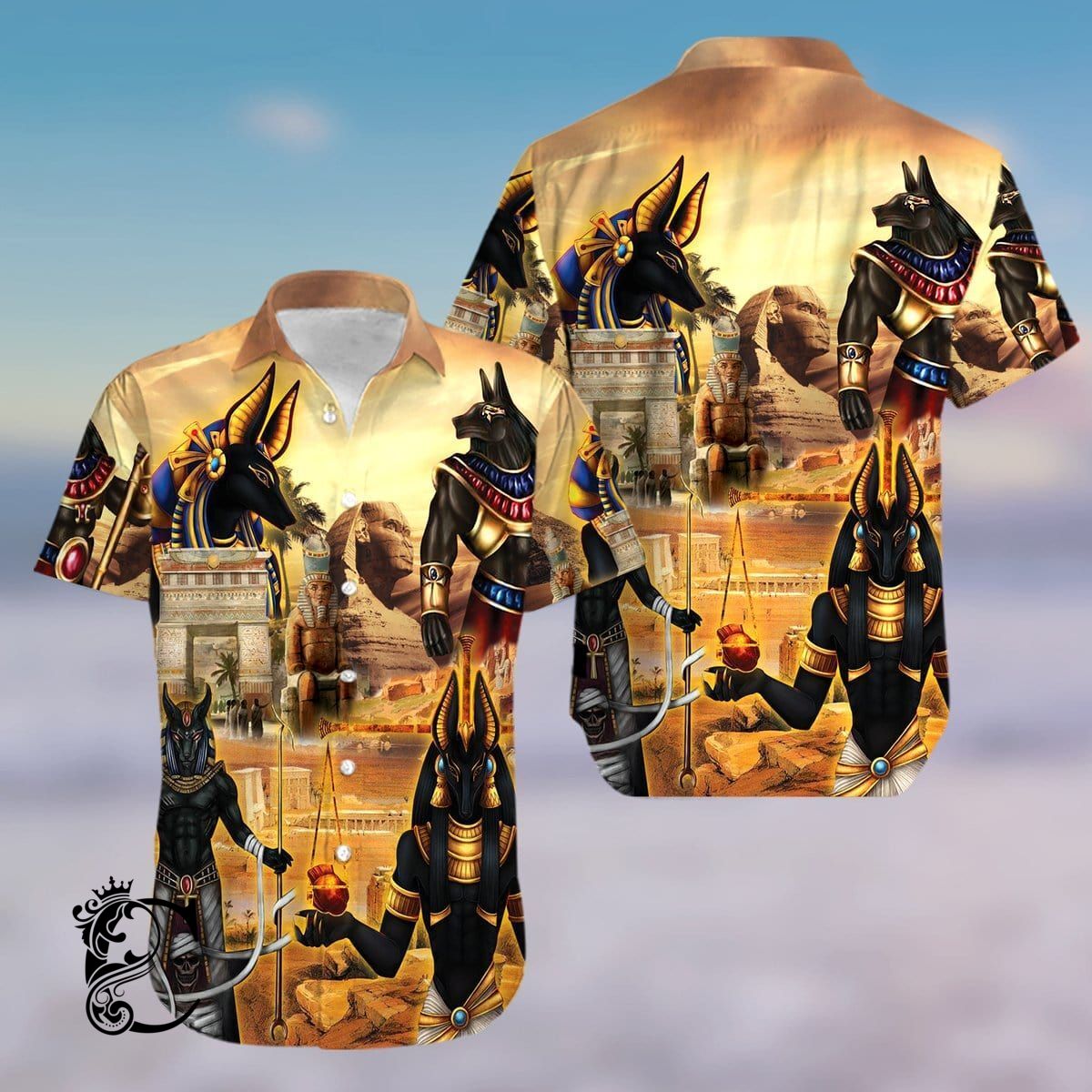 Amazing Anubis And The Pyramid Ancient Egypt Unisex Hawaiian Shirts ...