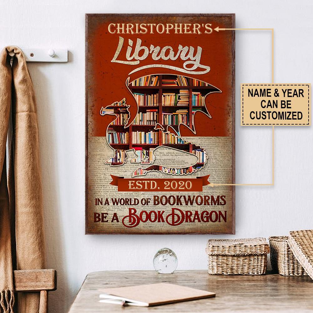 Personalized Reading Be A Book Dragon Poster - Themarketfarmer
