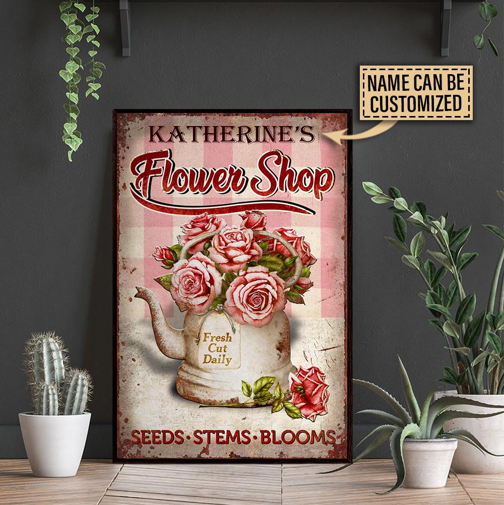 Personalized Floristry Flower Shop Seeds Stems Customized Poster ...