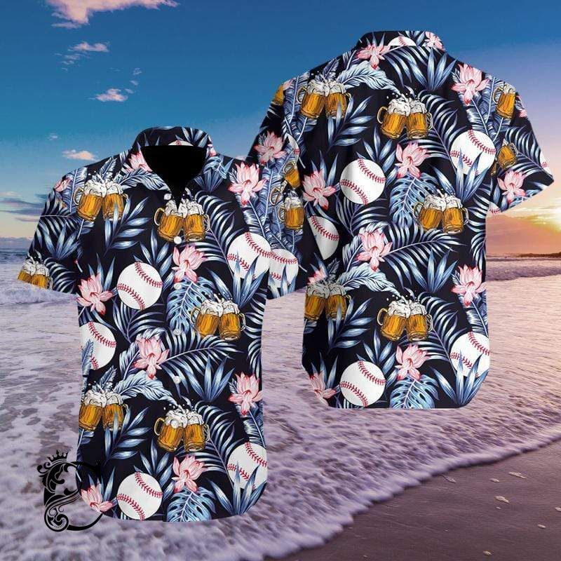Baseball And Beer Tropical Hawaiian Aloha Shirts - PoshmarkStore