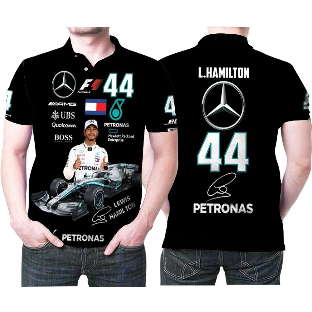 Lewis Hamilton Mercedes Signed 3D Polo Shirt - Themarketfarmer