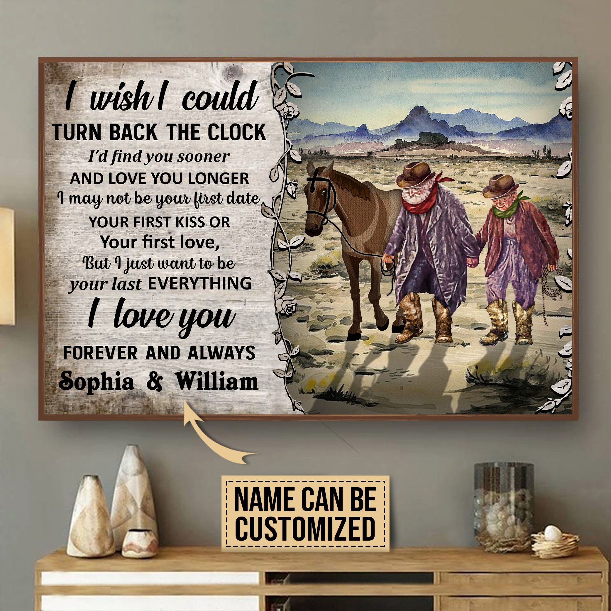 Personalized Cowboy Horse Turn Back The Clock Customized Poster ...