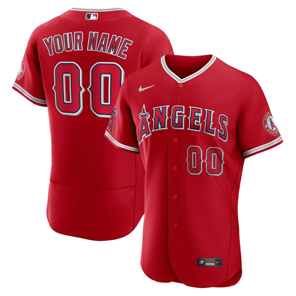 Men’S Los Angeles Angels Nike Scarlet Alternate Authentic Custom Jersey ...