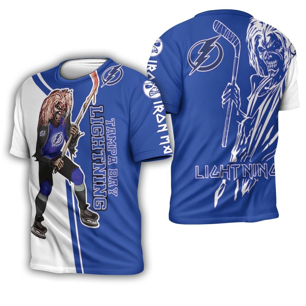 Tampa Bay Lightning And Zombie For Fan 3D T-Shirt - Themarketfarmer