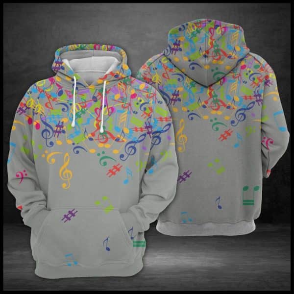 Colorful Music Notes 3D Printed Hoodie/Zipper Hoodie 7 | Shop
