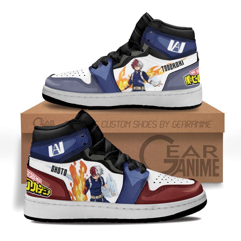 Shoto Todoroki Kids Sneakers Custom My Hero Academia Anime Shoes For Kids