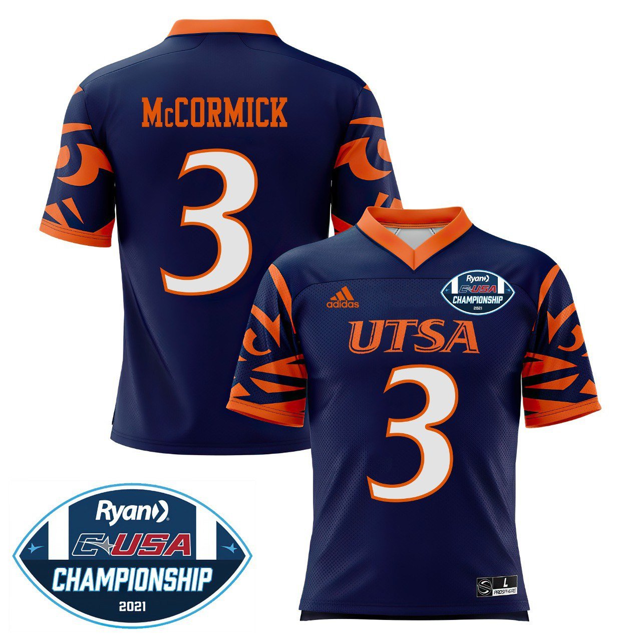 Sincere Mccormick Utsa 2021 Champions Navy Jersey – All Stitched ...