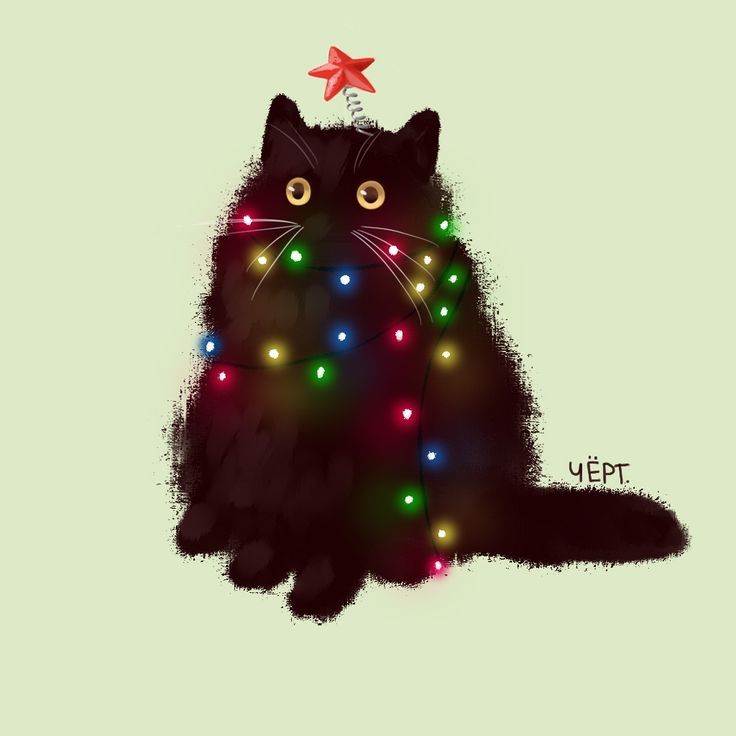 Christmas Cat Drawing, Christmas Cat Wallpaper, Christmas Cats Funny ...
