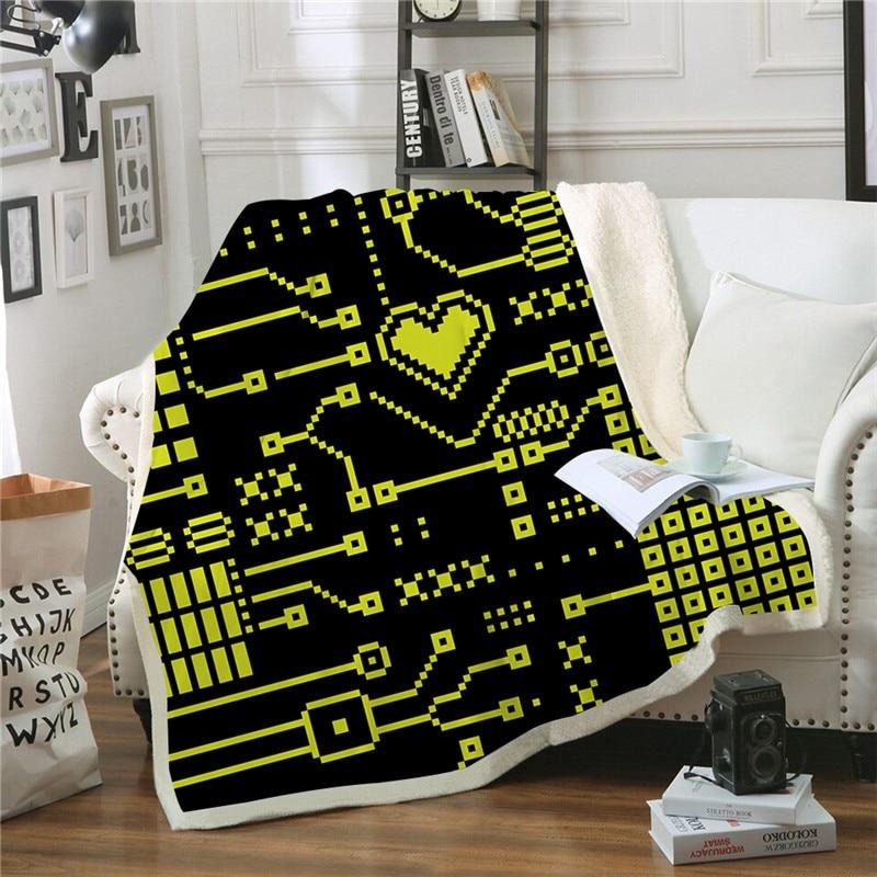 Neon Circuit Grid Blanket Quilt - Themarketfarmer