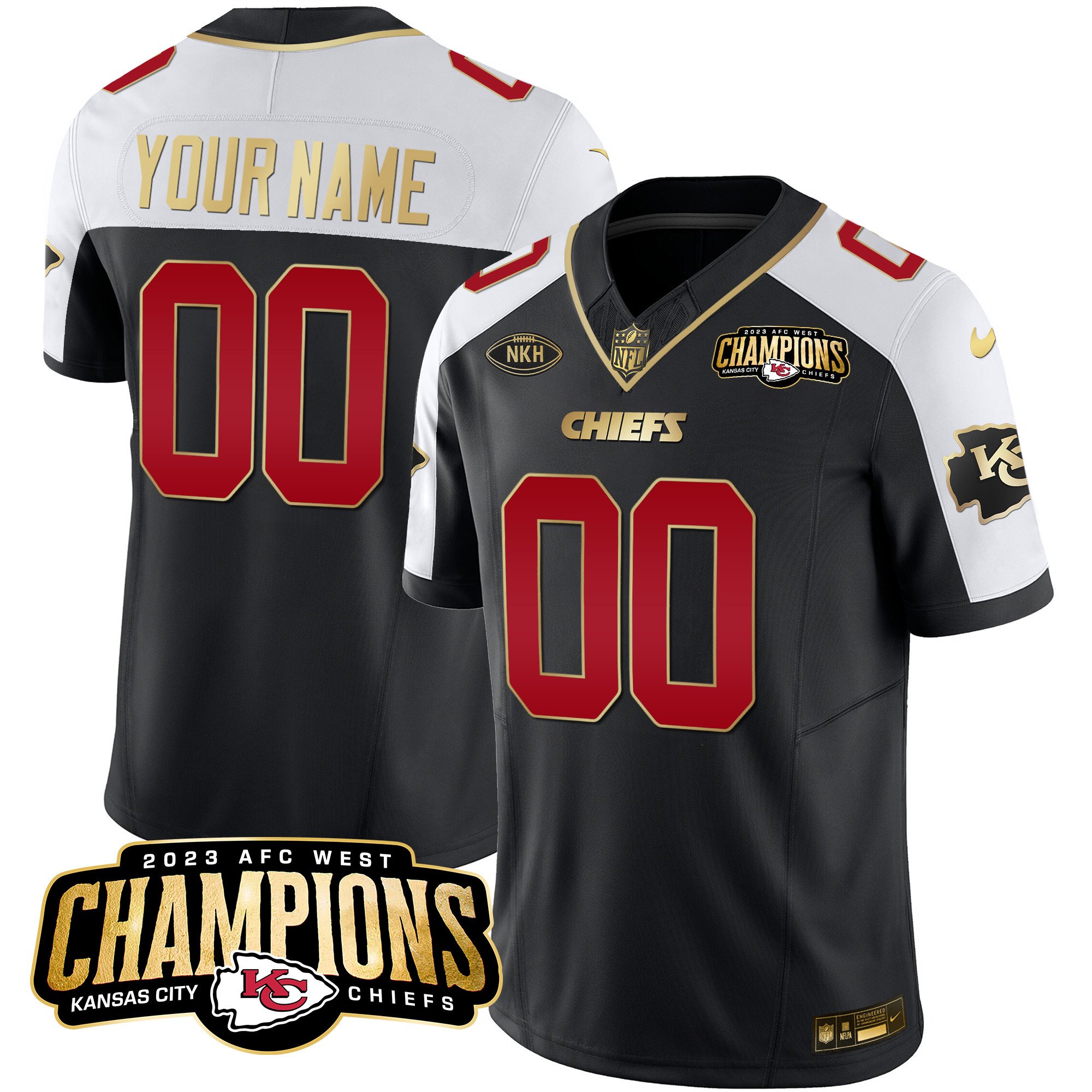 Chiefs 2023 Afc West Champions Patch Vapor Limited Custom Jersey – All ...