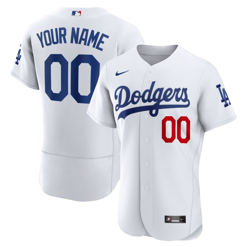 Men’S Los Angeles Dodgers Nike White Home Authentic Custom Patch Jersey ...
