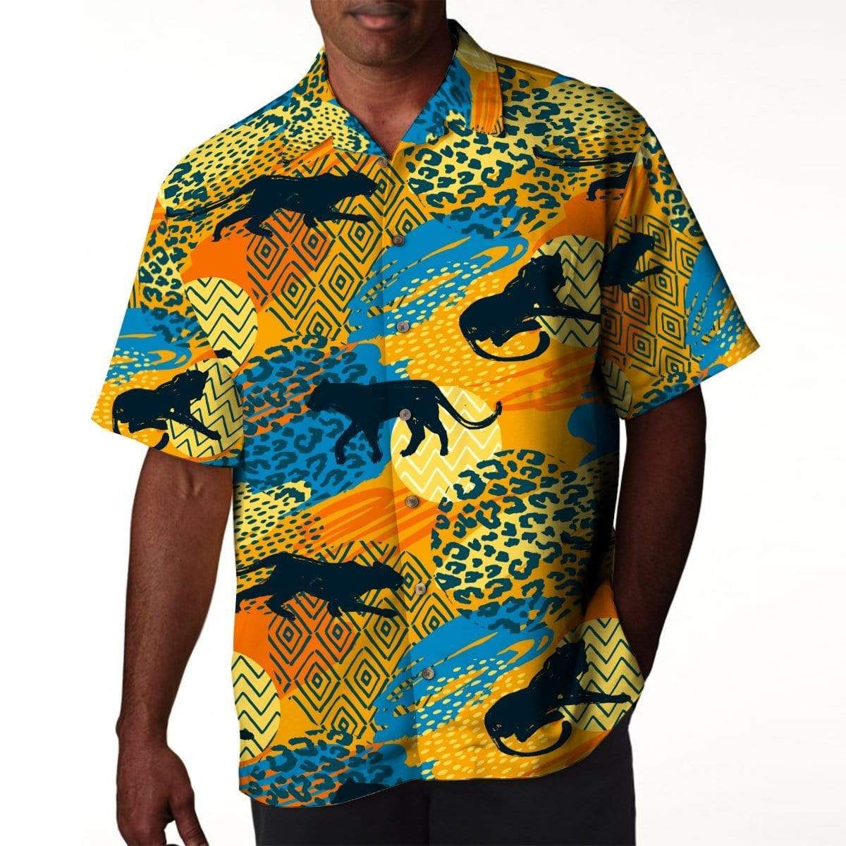 African Leopard Pattern Tropical Hawaiian Aloha Shirts - Themarketfarmer