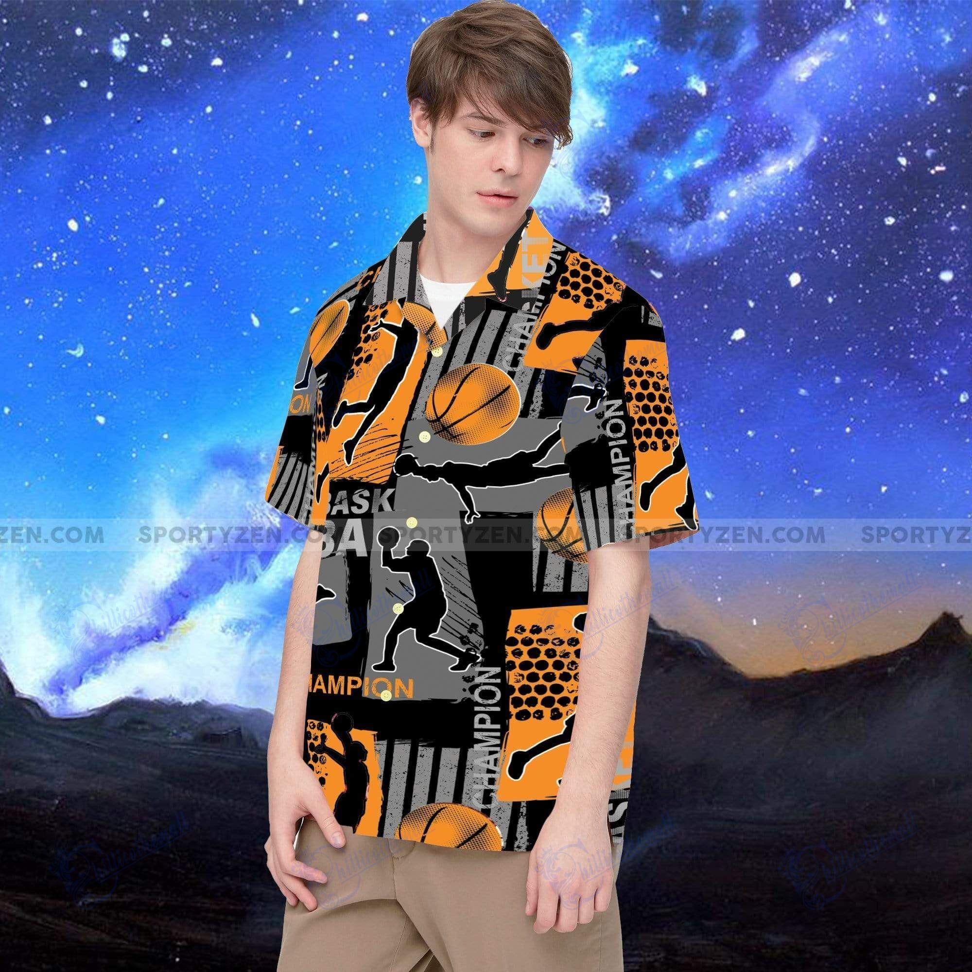 Hawaiian Aloha Shirts Basketball Player Yellow - Themarketfarmer