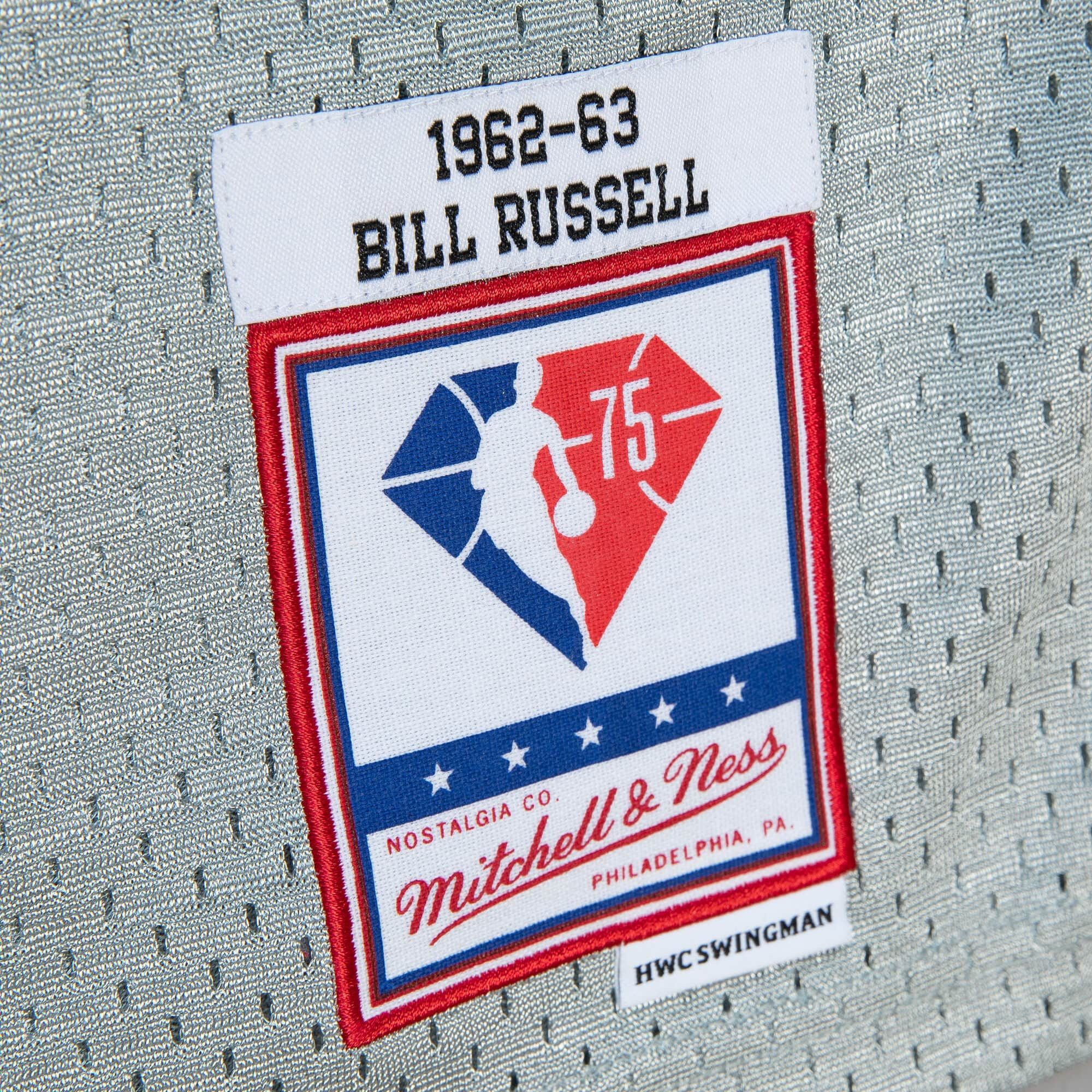 Mitchell & Ness 75Th Anniversary Silver Swingman Bill Russell Boston ...