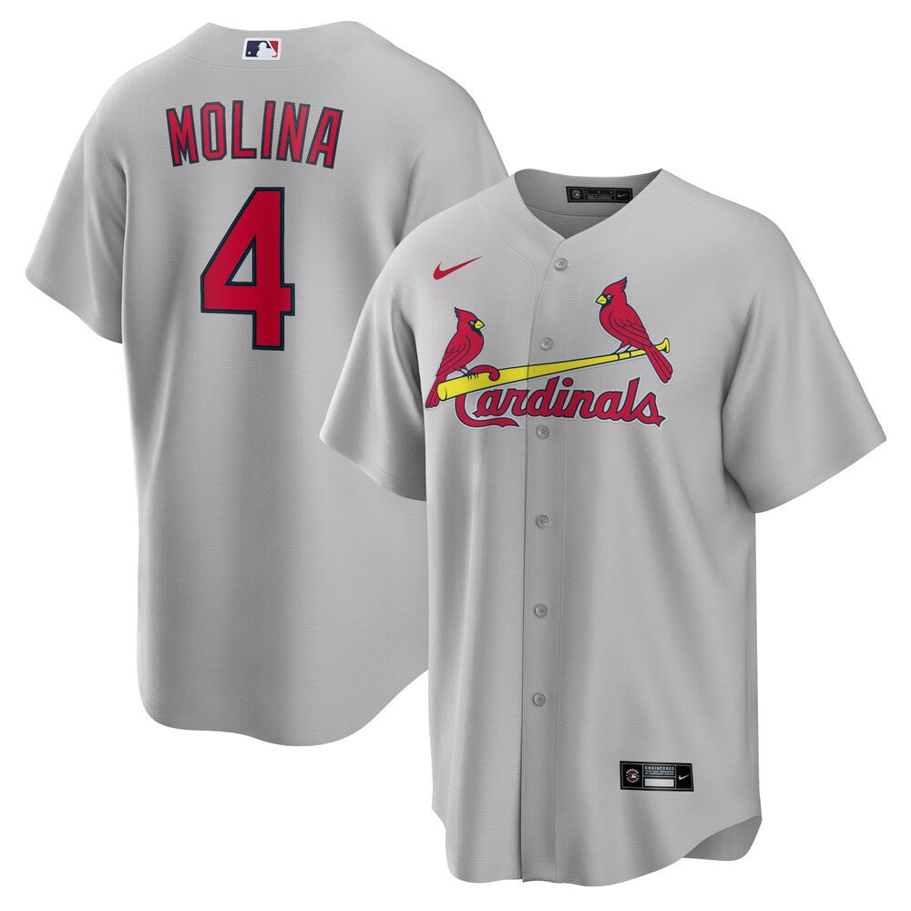 Men’S St. Louis Cardinals Yadier Molina Nike Gray Road Replica Player Name Jersey – TXTrend Shop