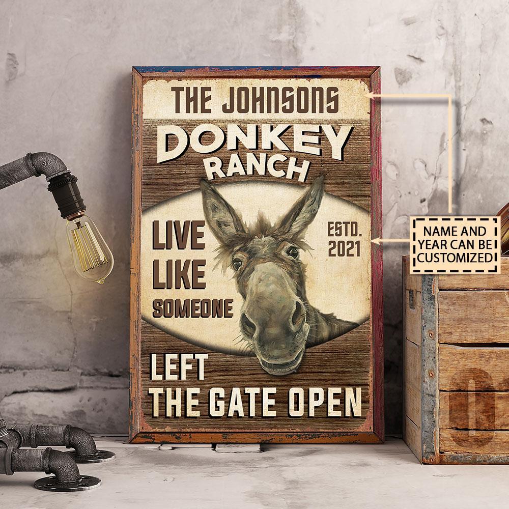 Personalized Donkey Ranch Gate Open Customized Poster - Themarketfarmer