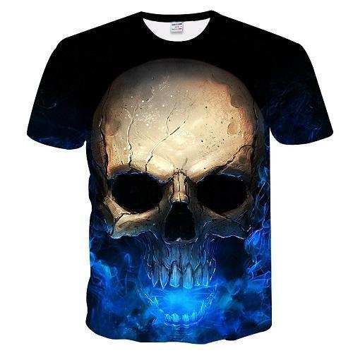 Skull Gift 3D Blue Skull T-Shirt Us Size - Themarketfarmer