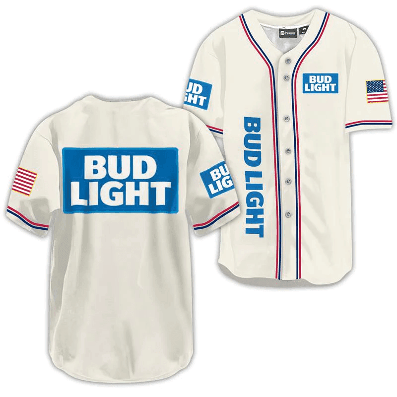 Bud Light Usa Flag Baseball Jersey