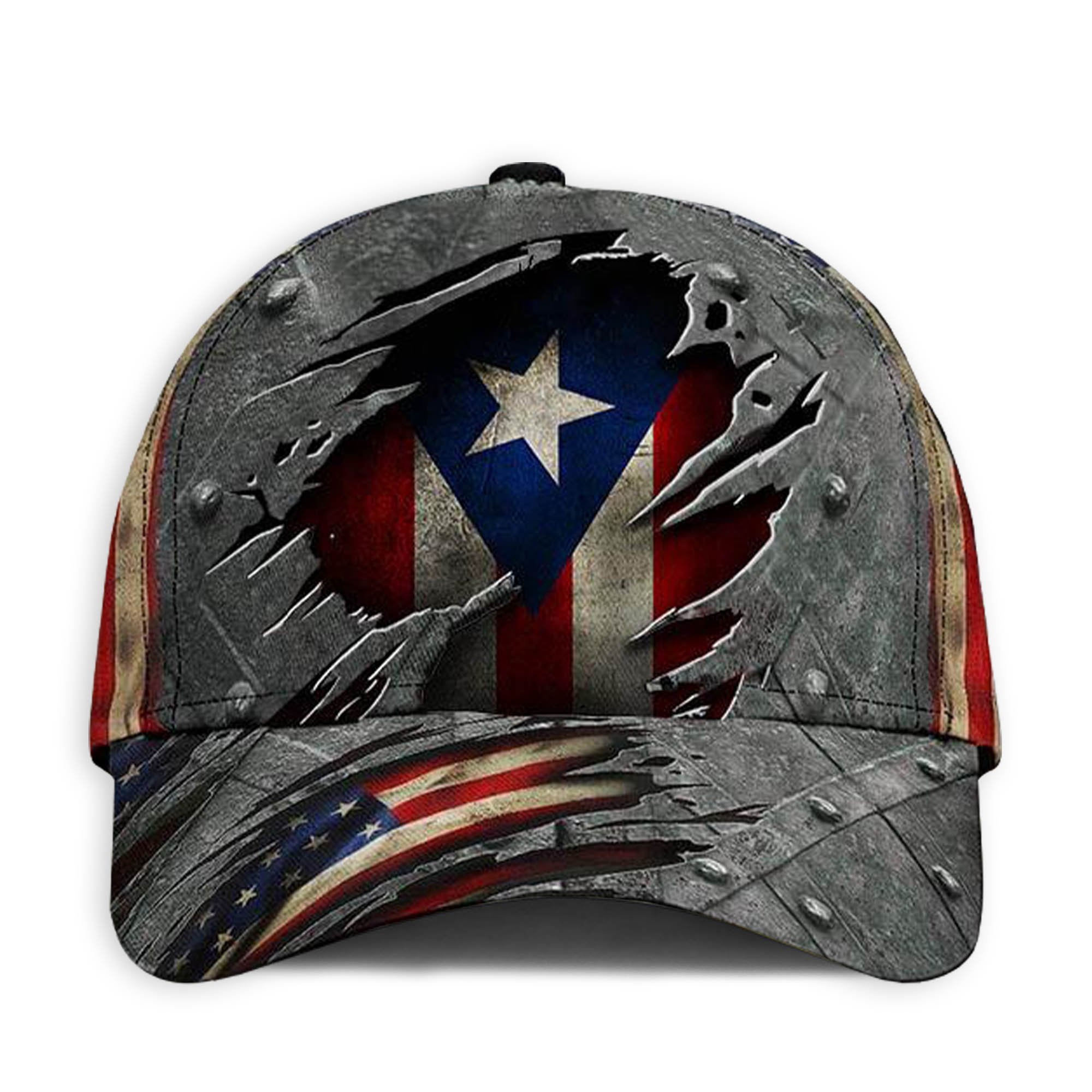 Puerto Rico Flag Hat 3D Printed American Flag Vintage Old Retro ...