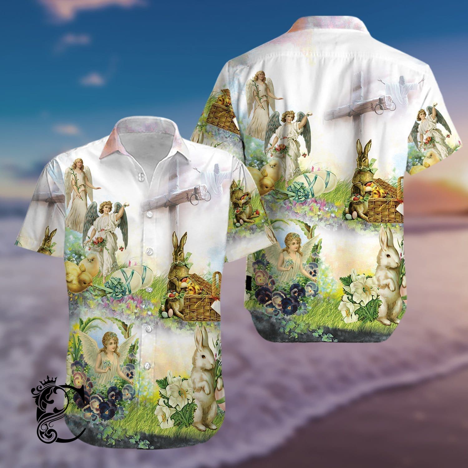 Vintage Jesus Angel Bunny Easter Day Hawaiian Aloha Shirts - PoshmarkStore