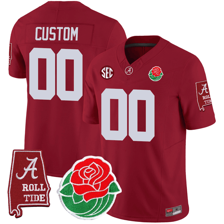 Alabama Crimson Tide Rose Bowl Patch Jersey – All Stitched – TXTrend Shop