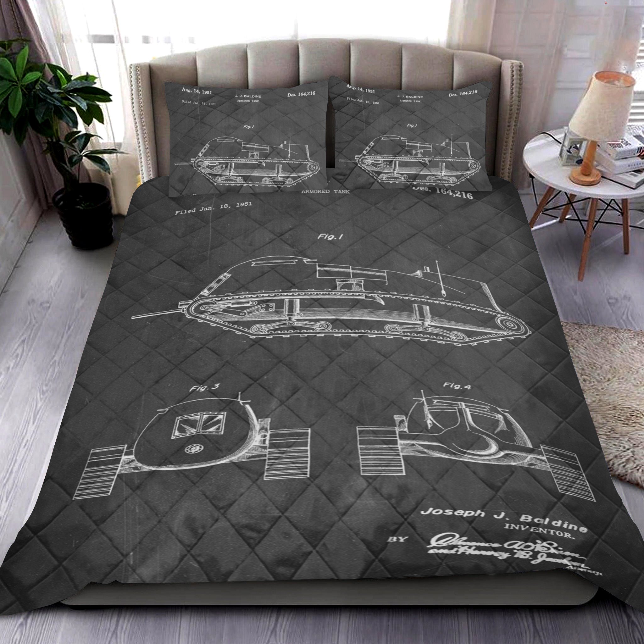 Armored Tank Patent Quilt - Themarketfarmer