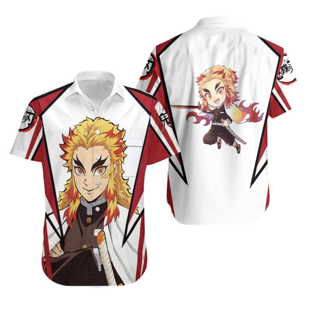Rengoku Kyojuro Anime Kimetsu No Yaiba Hawaiian Shirt - Themarketfarmer