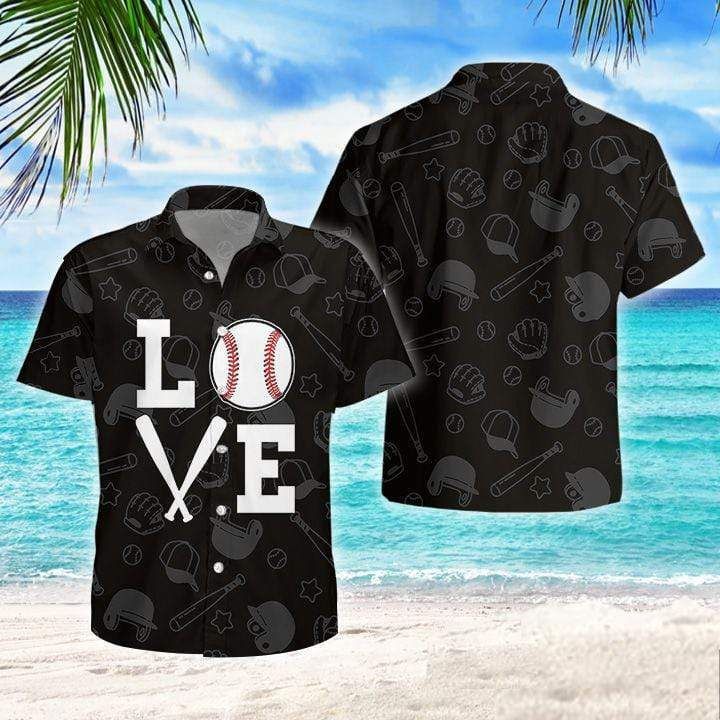 Baseball Love Tropical Hawaiian Aloha Shirts - Themarketfarmer
