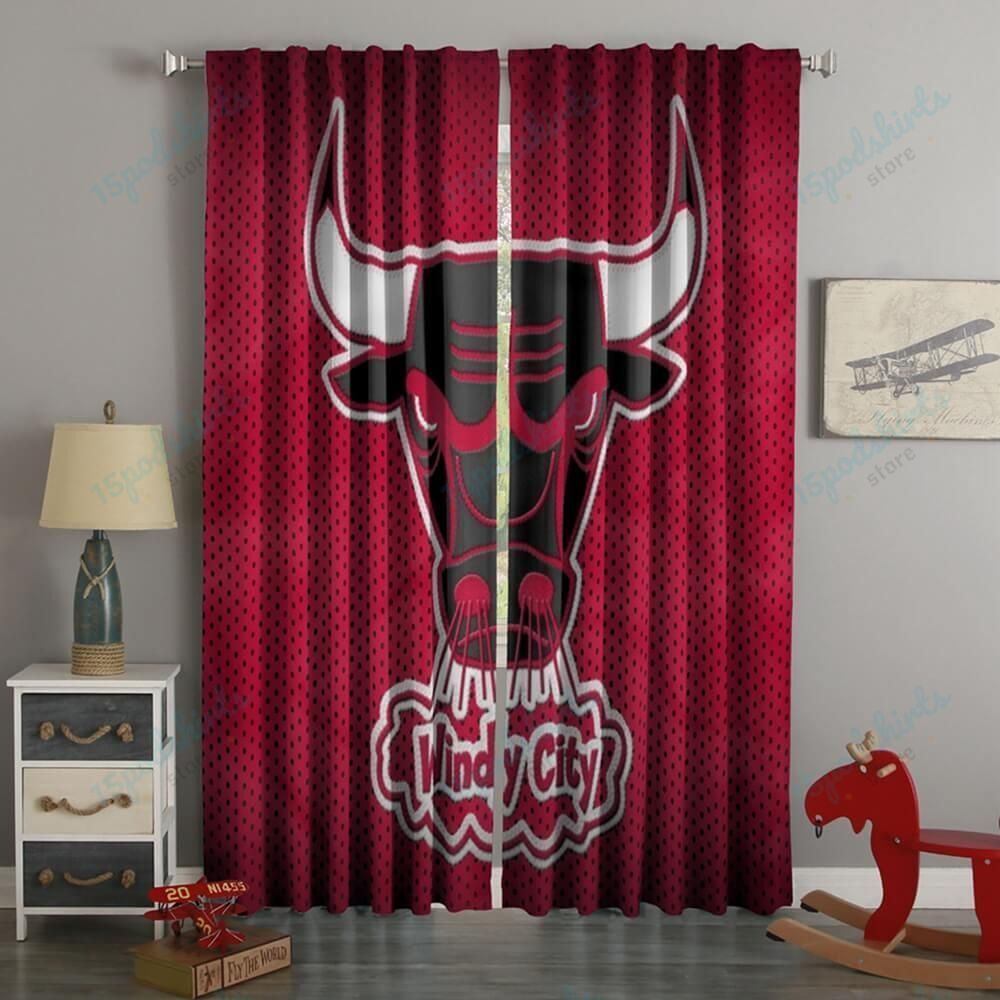 3D Printed Chicago Bulls Style Custom Living Room Curtains ...