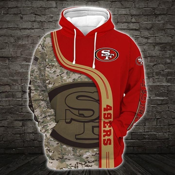 San Francisco 49Ers Camouflage Pattern American Flag 3D Hoodie | Shop