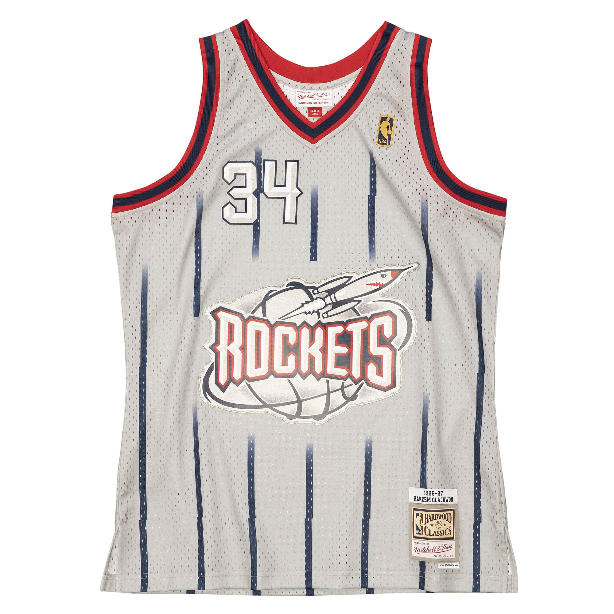 Mitchell & Ness Swingman Hakeem Olajuwon Houston Rockets 1996-97 Jersey ...