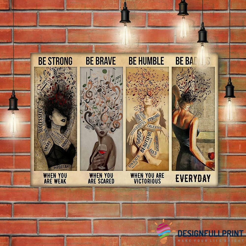 Musical Girls Music Notes Strong Girls Poster Pa - Themarketfarmer