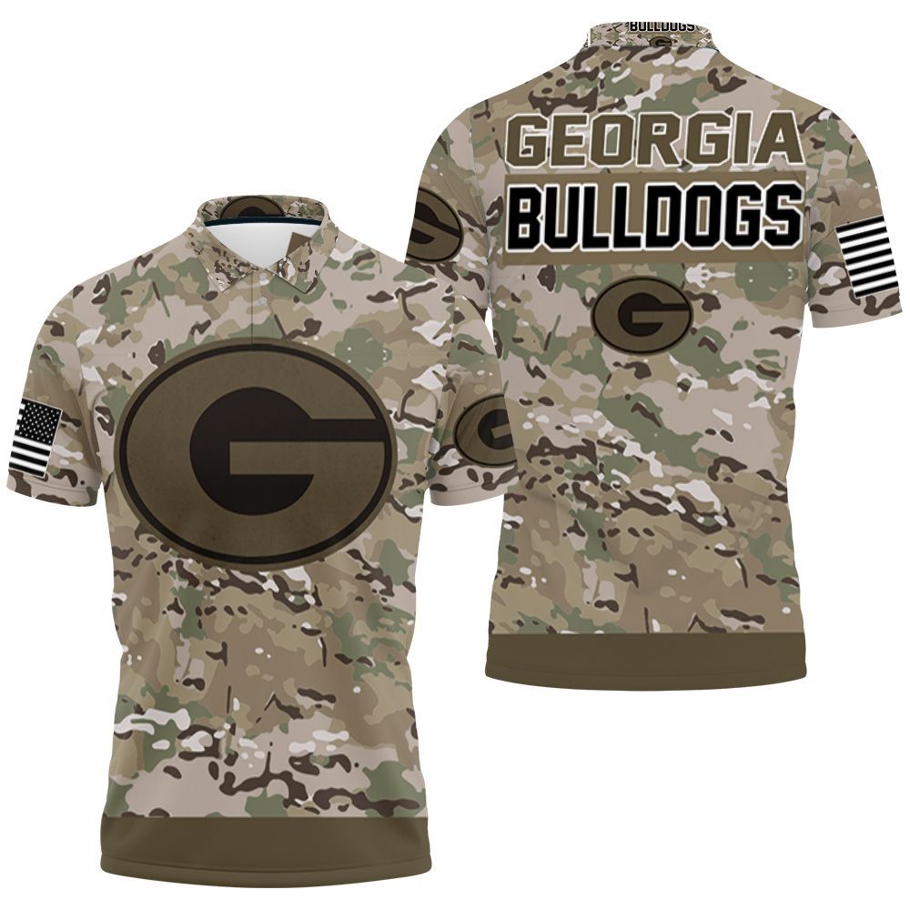 Georgia Bulldogs Camo Pattern 3D Jersey Polo Shirt - Themarketfarmer