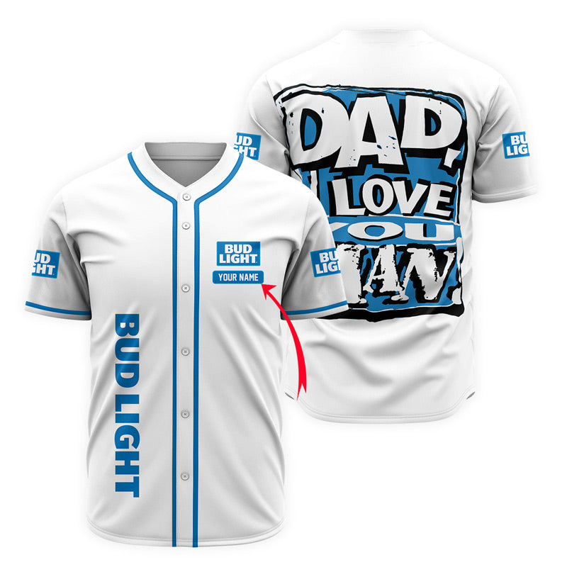 Personalized Bud Light Happy Father’S Day Baseball Jersey